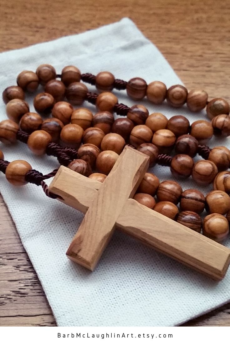 Beautiful wooden rosary… – Barbara G. McLaughlin