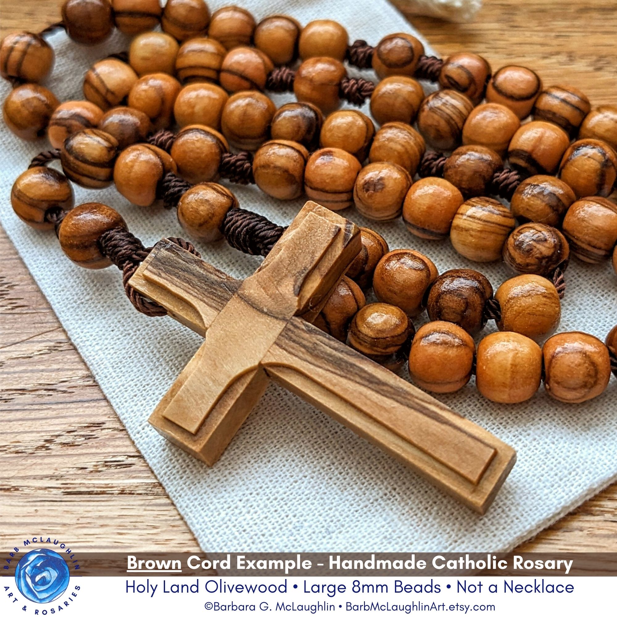 New Detailed Cross Wooden Rosary! – Barbara G. McLaughlin