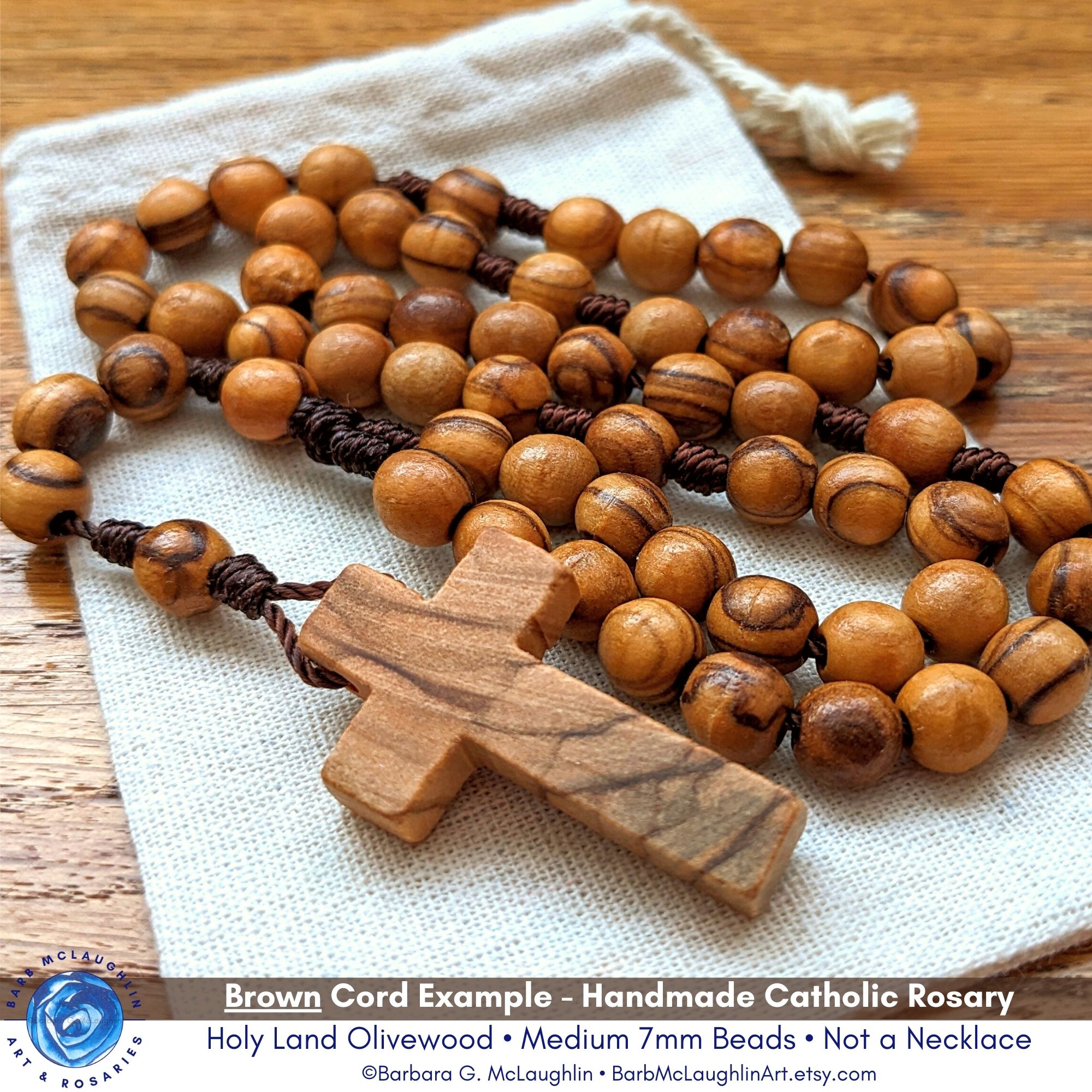 Rustic Handmade Wooden Rosary – Barbara G. McLaughlin